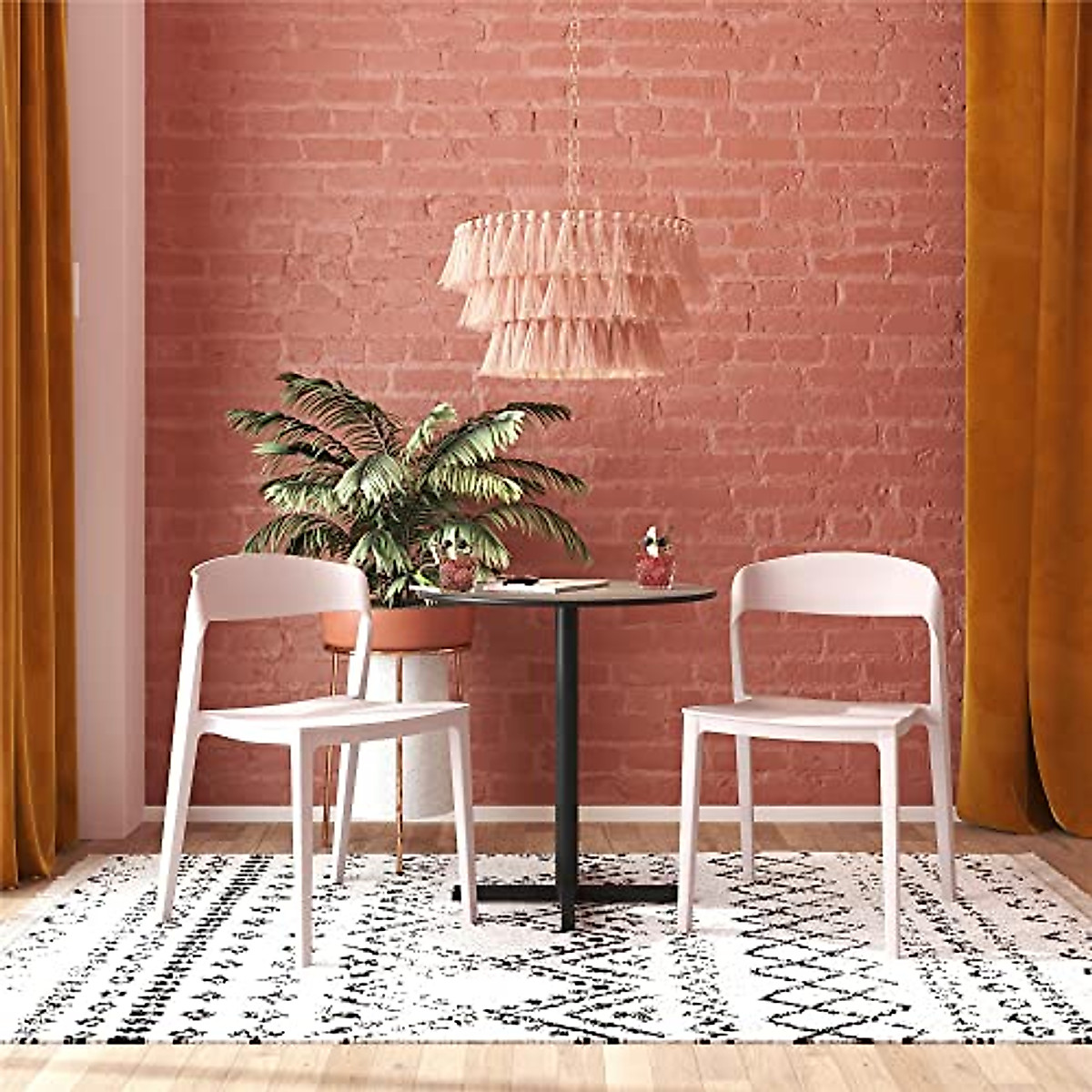 CoscoProducts COSCO 88852BLK1E Round Indoor/Outdoor Steel Bistro Table, 24", Black