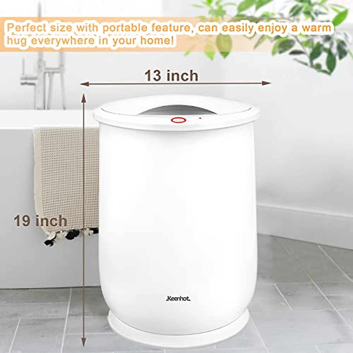 Bucket Towel Warmer, Keenhot Towel Warmers for Bathroom, Portable Large Towel Warmers with Auto Shut Off, HotTowel Warmer for Blanket, Towel and Bathrobe