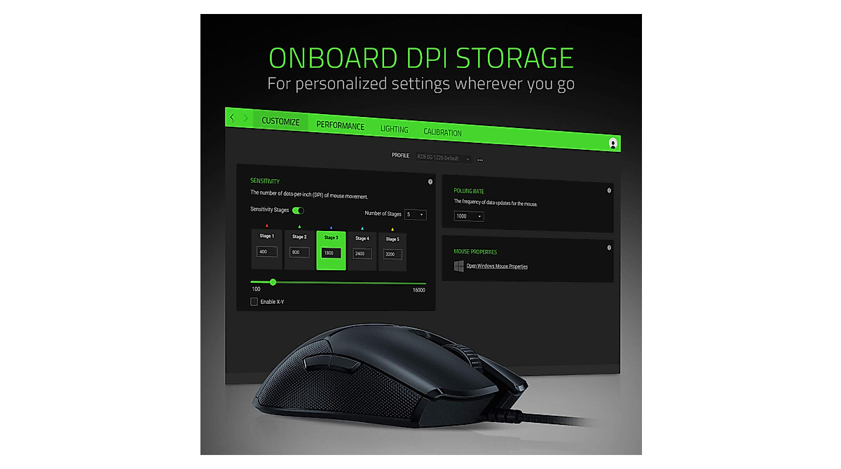 Razer Viper Ultralight Gaming Mouse - 16K DPI, RGB, Ambidextrous
