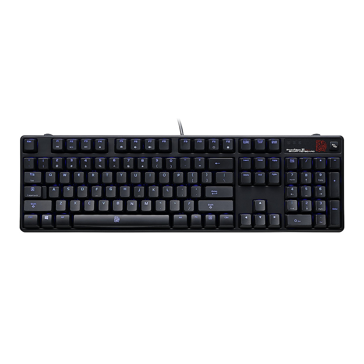Tt eSPORTS Thermaltake Poseidon Z Plus Gaming Performance Monitoring App & Software Blue Switches Blue Backlight Mechanical Gaming Keyboard KB-PZP-KLBLUS-01