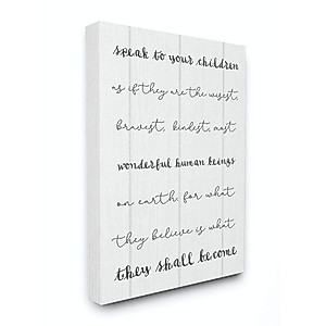 Stupell Industries Speak to Your Children Family Kids Home Inspirational Word, Design by Artist Daphne Polselli Wall Art, 36 x 48, Canvas