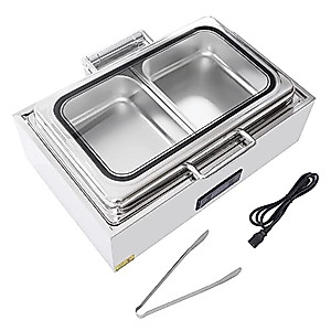 KOLHGNSE Food Warmers for Parties Buffets Electric, Commercia Stainless Steel Buffet Server and Warming Tray Chafing Dish Buffet Set for Banquet (2 Pans)