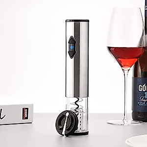 CIRCLE JOY Electric Wine Opener, Battery Wine Opener, Wine Bottle Opener, Electric Corkscrew, Wine Puller, Wine Screwpull, Uncorker, Cork Remover, Stainless Steel