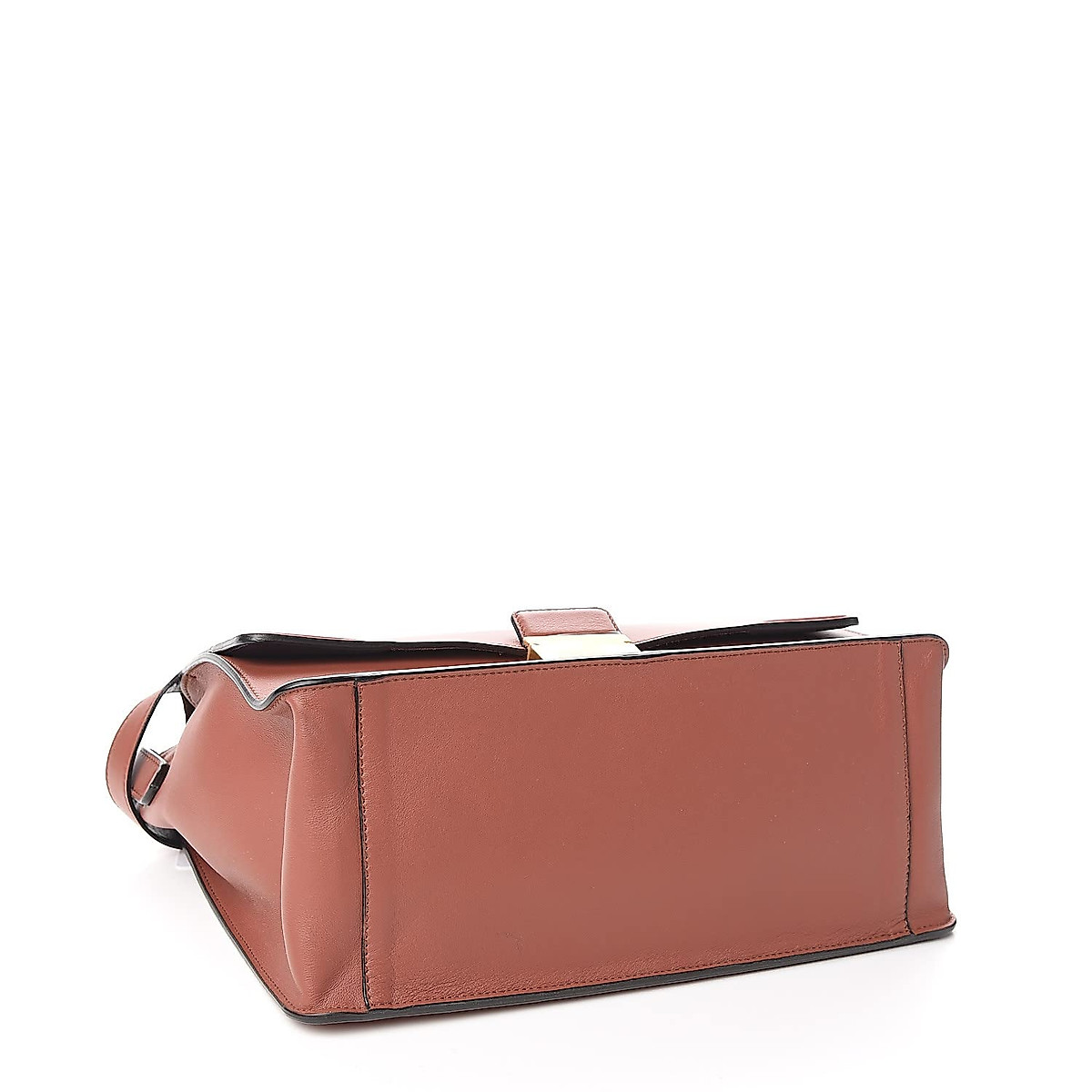 Fendi Kan U Rust Brown Calfskin Leather Large Shoulder Bag 8BT314