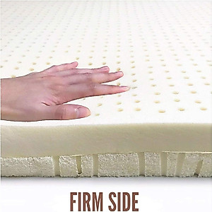 ORGANIC TEXTILES Latex Mattress Topper with Rayon derived from Bamboo Cover, Dual Firmness/Dual Zone - Soft and Firm - 2 Inches, Cal King