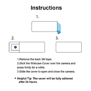 Ultra Thin Slim Mini Shield Camera Sticker Slide Shutter Metal Webcam Cover Privacy Protection(3pcs-Metal Rectangle,Black)