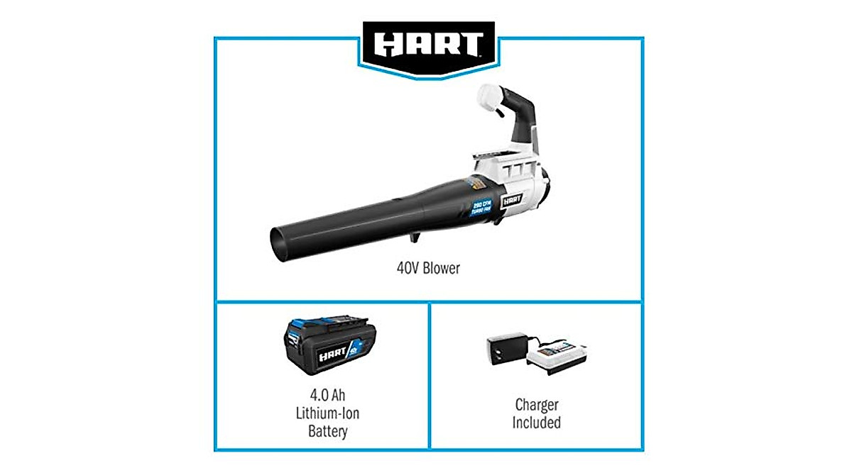 Hart 40V Cordless Turbo Fan Blower - Powerful Yard Cleaning Tool