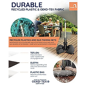 Baser Patio Umbrella Base w. fillable Sandbag Weights 110 LBS, up to 11.5 ft Patio Umbrella, Made of Recycled Materials in Denmark