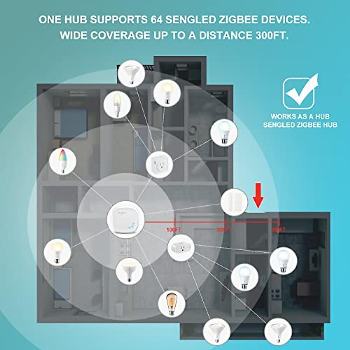 Sengled Smart Light Bulb Starter Kit, Smart Bulbs that Work with Alexa, Google Home, 2700K Soft White Alexa Light Bulbs, A19 E26 Dimmable Bulbs 800LM, 9 (60W Equivalent), 2 Bulbs with Hub, New