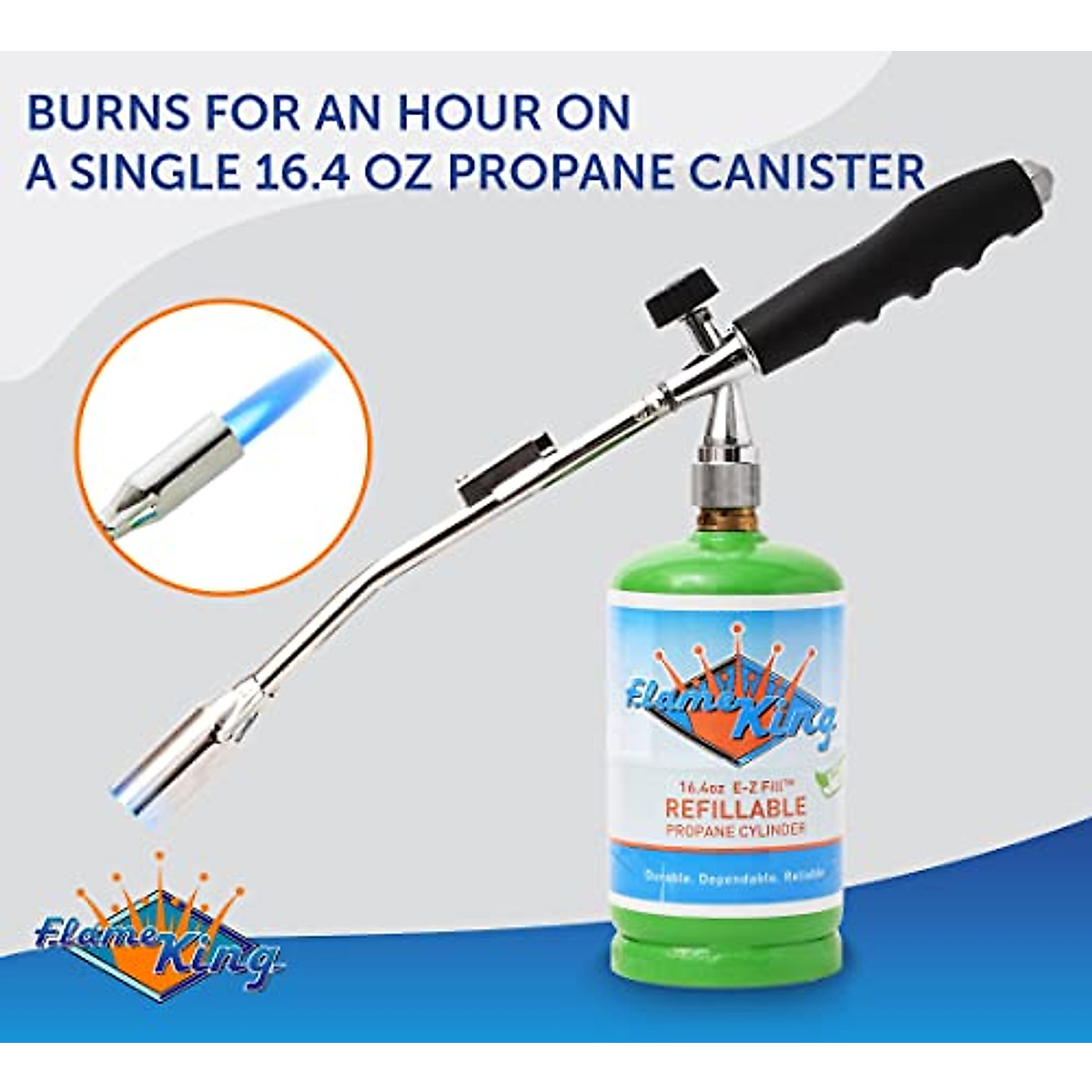 Flame King Propane Gas Blow Torch 20,000 BTU w/Self Igniter, Fire and Charcoal Starter, Weed Burner and more