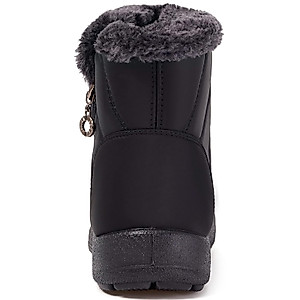 Eagsouni Snow Boots Womens Winter Ankle Boots Ladies Warm Fur Lined Booties Thickening Shoes Zip Flat Sneakers Outdoor Booties High Top Black, US 10, 42 EU