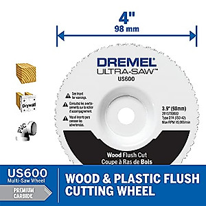 Dremel US600-01 Ultra-Saw 4-Inch Wood Flush Cut Wheel , White