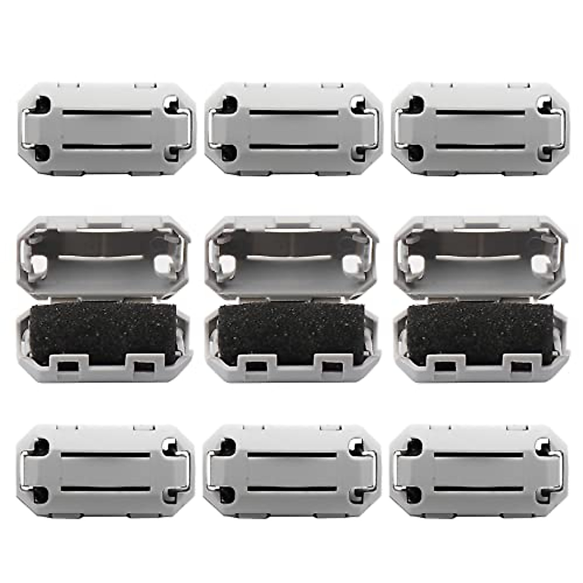 9 Pieces 3D Printer 1.75 Filament Filters, Filament Cleaner Filter Cleaner Blocks Flame Resistant Rubber Foam Wiped Off Debris for PLA ABS PETG or Other Printing Filaments, Gray