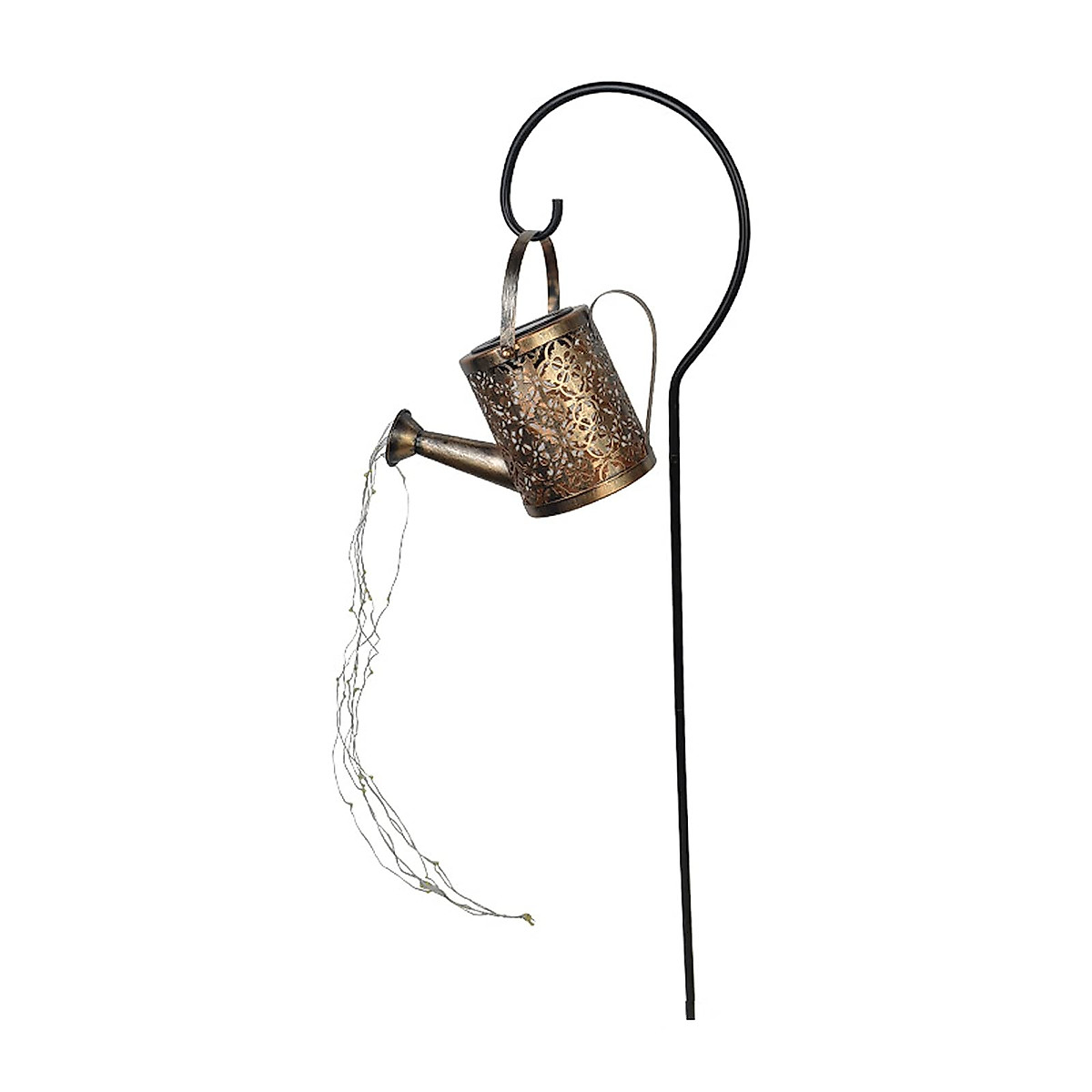 carduran Solar Garden Decor Led Art Lamp Watering Can Lights Garden Lawn Lamp Waterproof Durable LED Stars Shower Garden Art Light Decoration for Home A