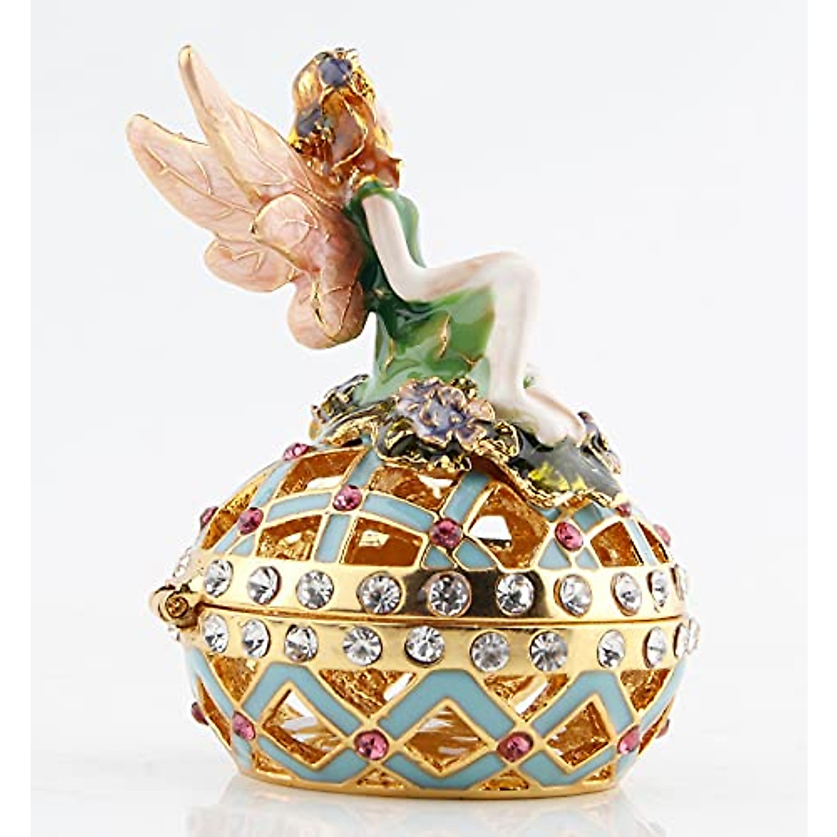 SEVENBEES Angel Figurines Collectibles Angel Gifts for Women Girls Jewelry Box Trinket Boxes Hinged Ring Holder