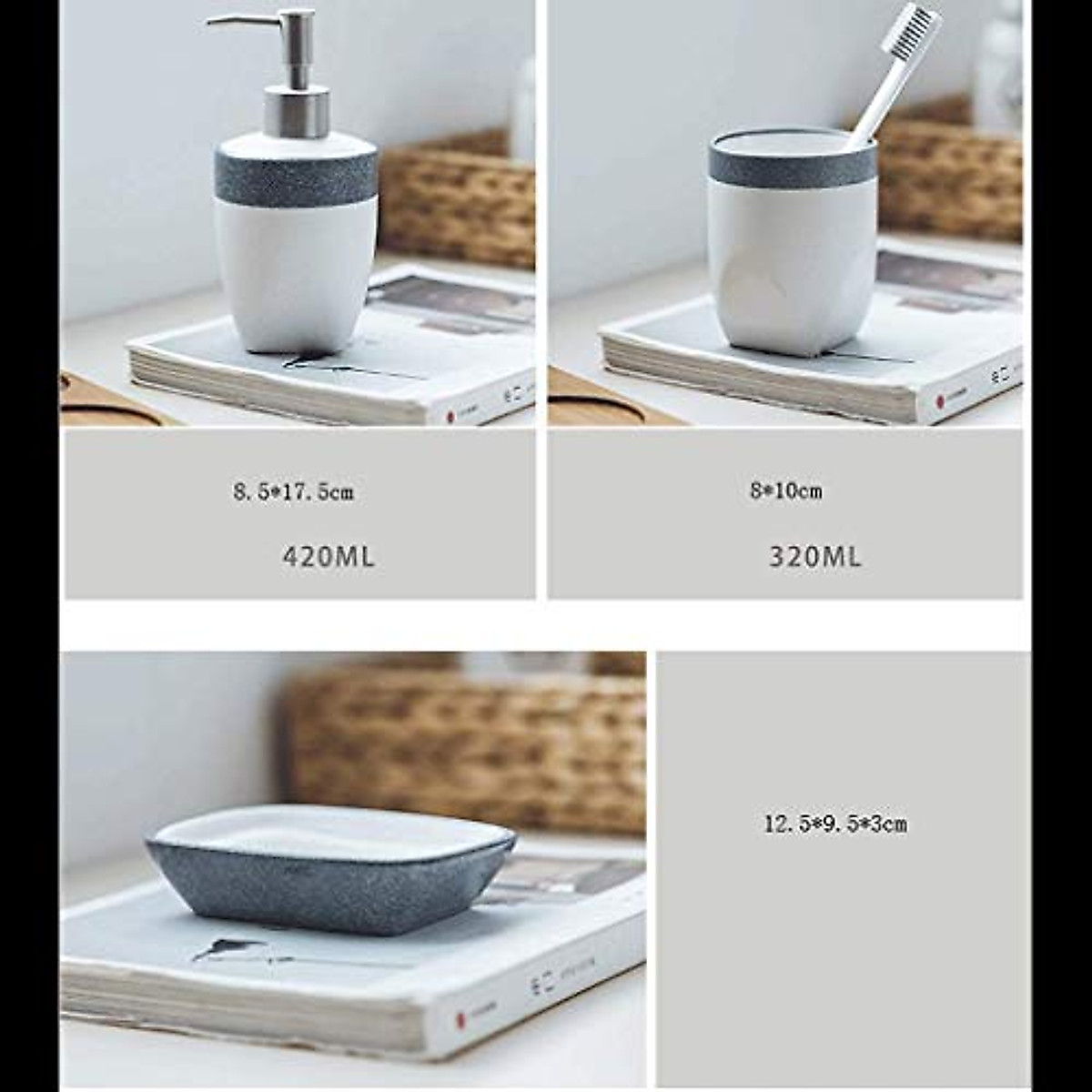 Quality Bathroom Accessories Set European Minimalist Ceramic Bathroom Accessories Set Four Sets of Soap Dispenser Toothbrush Holder Hotel Home Home Hotel