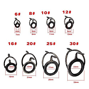 45pcs/Box Fishing Rod Repair Kit, Fishing Rod Tips and Guides Replacement Kit, Ceramic Guide Ring Fishing Pole Tip Repair Kit Fishing Rod Eyes Repair Guides