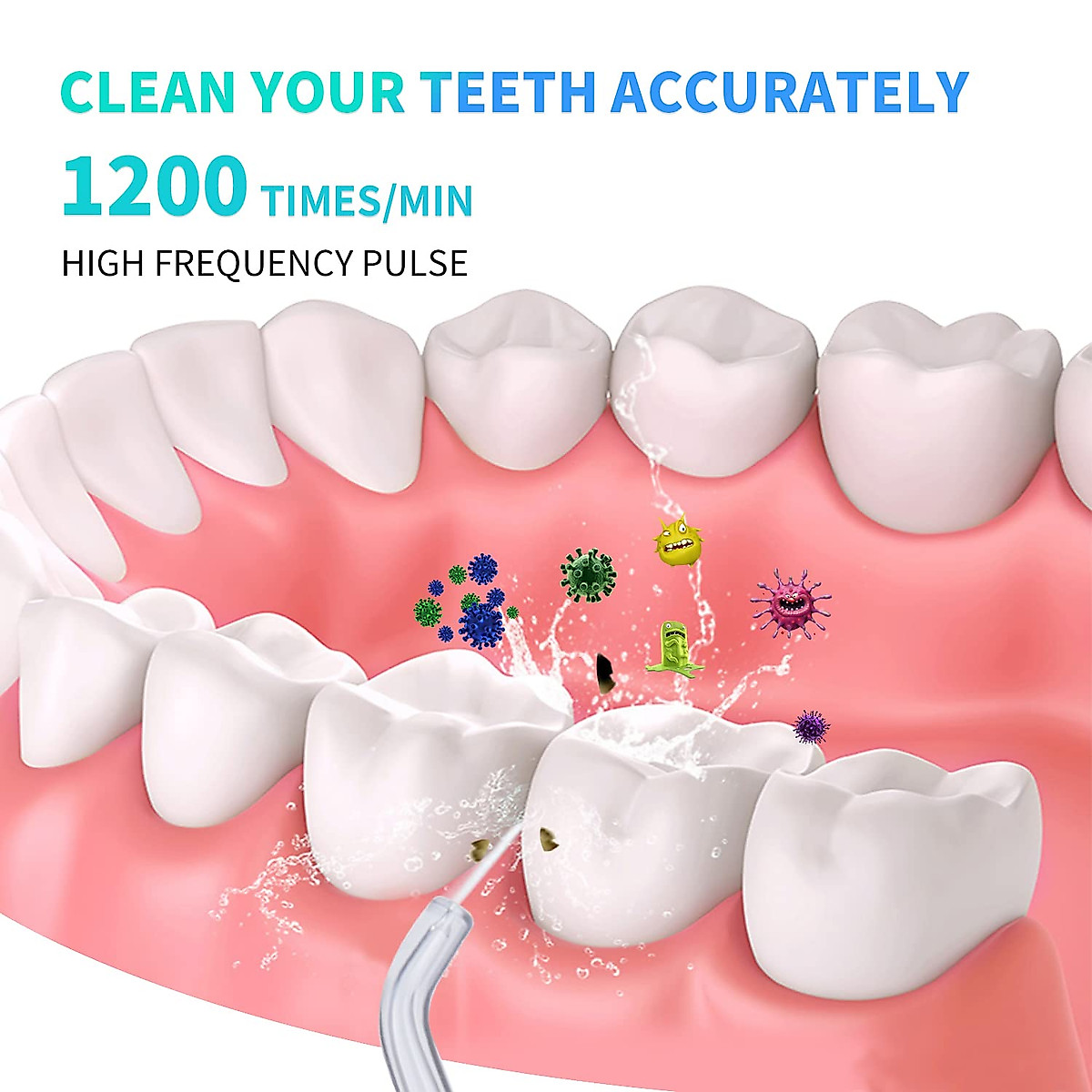 Water Flosser [Mini Cordless Portable] Oral Irrigator Water Teeth Cleaner Pick, Telescopic Water Tank, 3 Modes & IPX7 Waterproof, Home & Travel Water Flossers for Teeth, Braces Bridges Care.