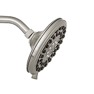 Waterpik 6-Mode RainFall+ Rain Shower Head with PowerPulse Massage, Brushed Nickel ,XED-639E