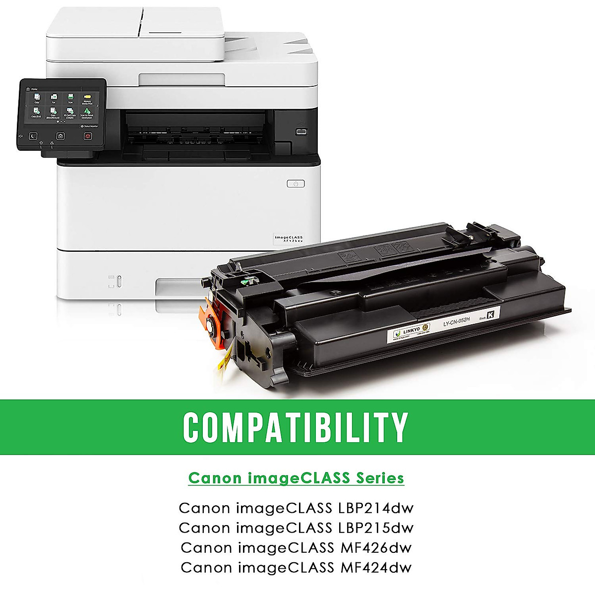 LINKYO Compatible Toner Cartridge Replacement for Canon 052H 052 High Capacity (Black, 2-Pack)