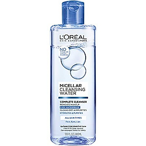 L'Oreal Paris Skincare Micellar Cleansing Water Complete Cleanser to Remove Makeup, Gentle Cleanser, Makeup Remover, 13.5 Fl Oz