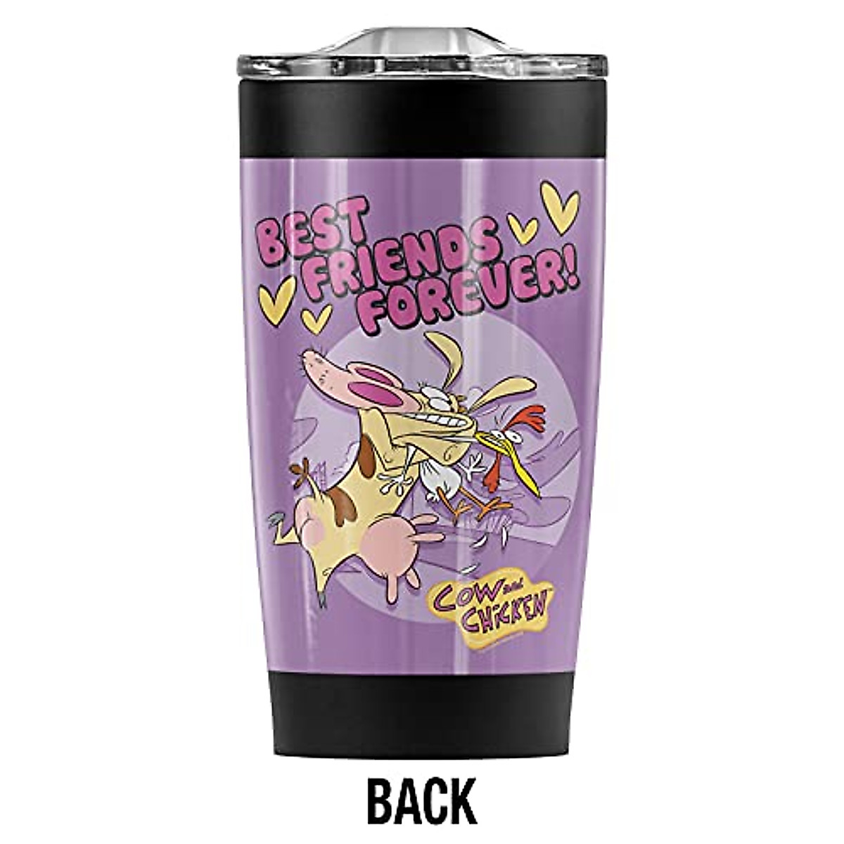 Logovision Cow and Chicken Best Friends Stainless Steel Tumbler 20 oz Coffee Travel Mug/Cup, Vacuum Insulated & Double Wall with Leakproof Sliding Lid | Great for Hot Drinks and Cold Beverages
