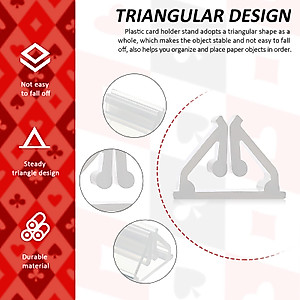 Maitys 24 Pcs Plastic Game Piece Stands Card Stands Plastic Card Holder Games Board Markers DIY Game Card Stands for Board Game Party(Transparent)