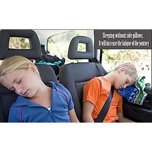 2022 Car Seat Headrest Pillow,car headrest Pillow,car seat Head Support Infant,Premium Seat Head Pillow,Grey Pillow,360 Degree Adjustable,for Children and Adults (-Grey)