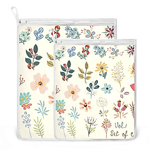Cute Floral Laundry Bags Mesh Wash Bags Set of 2 Delicates Bag for Washing Machine Laundry Bag with Zipper for Underwear Blouse Hosiery Pants Sweaters Bra Clothes
