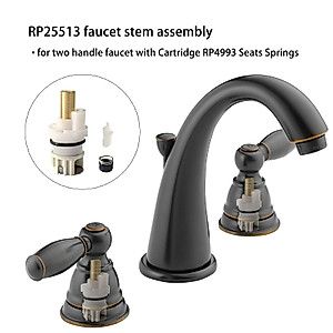 RP25513 RP24096 Faucet Stem Unit Assembly Kits for Two Handle Faucets Cartridge with RP4993 Rubber Seat and Spring, for Bathtub Shower Sink Bathroom Faucet (Not for Self Contained Faucets), 2 Pack