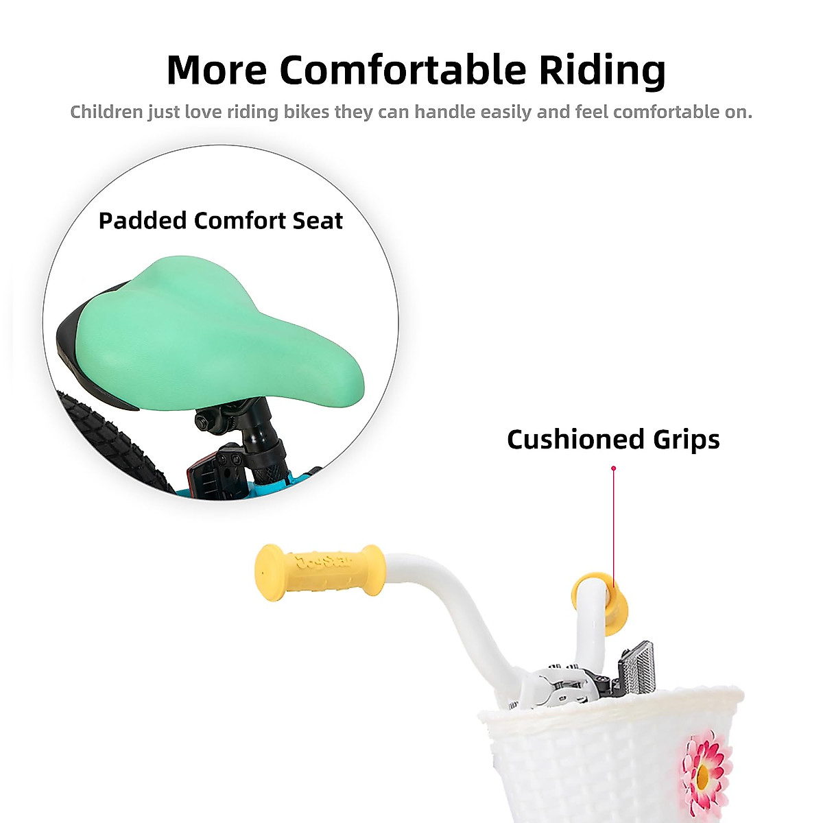 JOYSTAR 14 Inch Kids Bike for 3 4 5 Years Girls 14" Toddler Girl Bicycle with Training Wheels and Coaster Brake for 3-5 Years Kids 85% Assembled Macarons