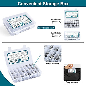 SATANTECH 1600Pcs Metric Screw Assortment,M2 M3 M4 M5 Metric Bolt Assortment,304 Stainless Steel Metric Machine Screws,Hex Socket Head Cap Screws Nuts and Bolts Assortment Kit with Flat & Lock Washers