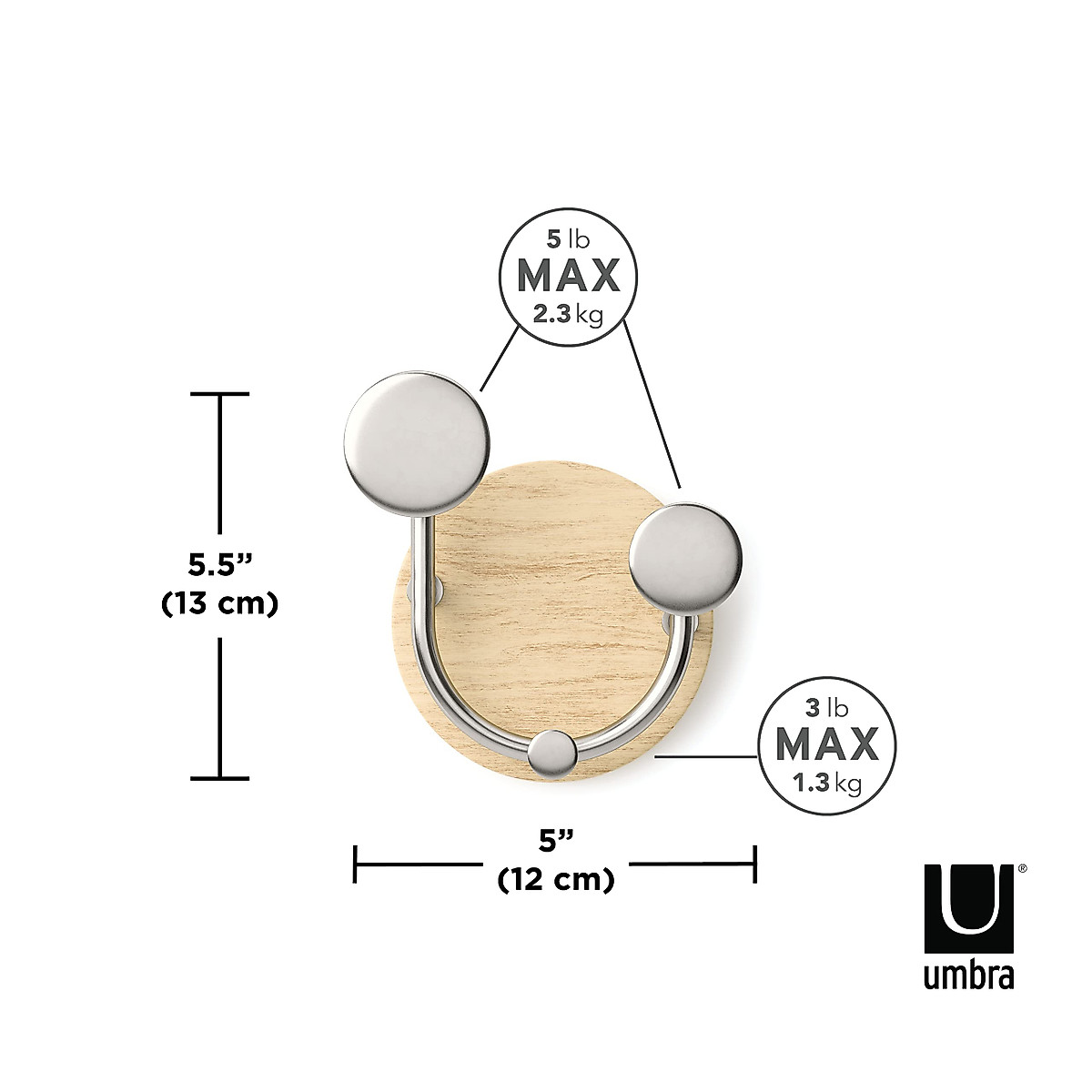 Umbra Melody Valet Wall Mounted Hook, Natural