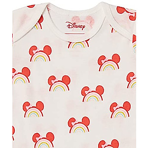 Amazon Essentials Disney | Marvel | Star Wars | Princess Baby Girls' Short-Sleeve Bodysuits, Pack of 6, Minnie Rainbow Chaser, 18 Months