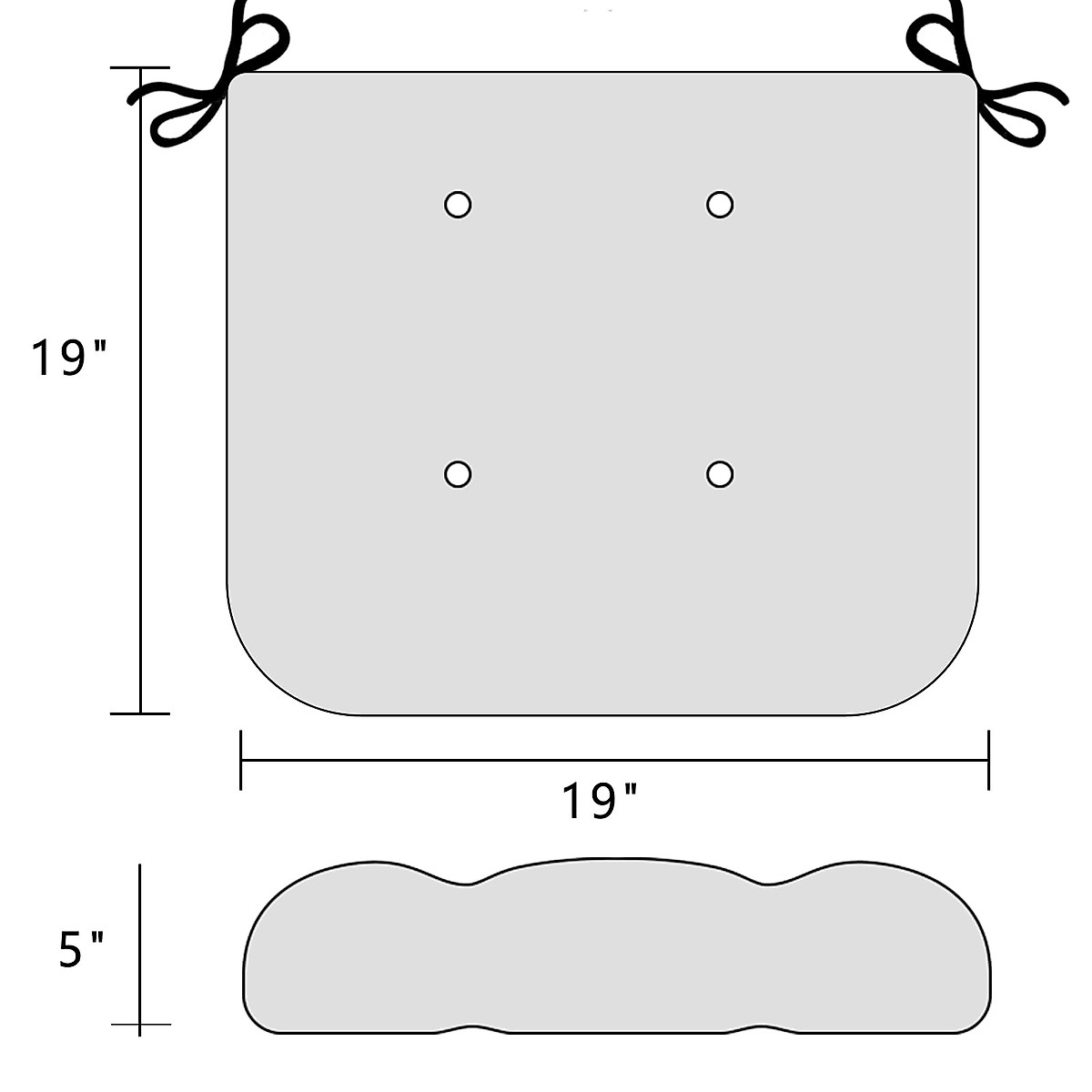 INFBLUE Outdoor Tufted Wicker Cushions Seat Cushions for Patio Furniture Set of 2, 19x19 Outdoor Chair Cushions Weather Resistant Patio Cushions with Ties for Wicker Chair (Aqua Green, 2 Pack)