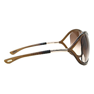Tom Ford Sunglasses - Whitney / Frame: Transparent Dark Brown/Rose Gold Metal Lens: Brown Gradient