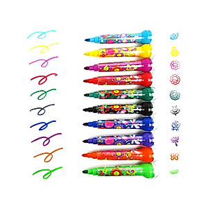 TINYMILLS Spring Flowers Butterfly Stamper Marker Set of 10, Birthday Gift Arts and Crafts Girl Birthday Gift