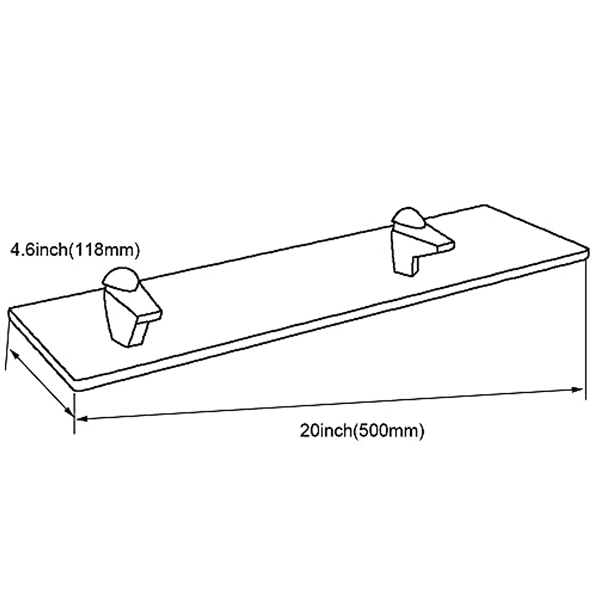 XVL Glass Shelf 20 Inch Bathroom Tempered Glass Rack Brushed Nickel GS3004AM