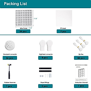 ANWBROAD Wire Cube Storage Organizer 9 Cube Metal Grids Shelves Storage Bins Shelving Stackable Modular Bookshelf Shelf Cubbies Unit Closet Cabinet for Living Room Office White LWT009T