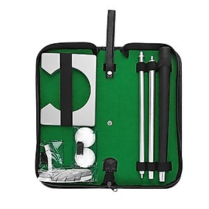 Putter Set Kit, Portable Putting Cup with 2 Balls and PVC Bag for Indoor/Outdoor