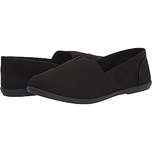Soda Flat Women Shoes Linen Canvas Slip On Sneakers Loafers Memory Foam Gel Insoles Round Toe OBJI-S All Black 8