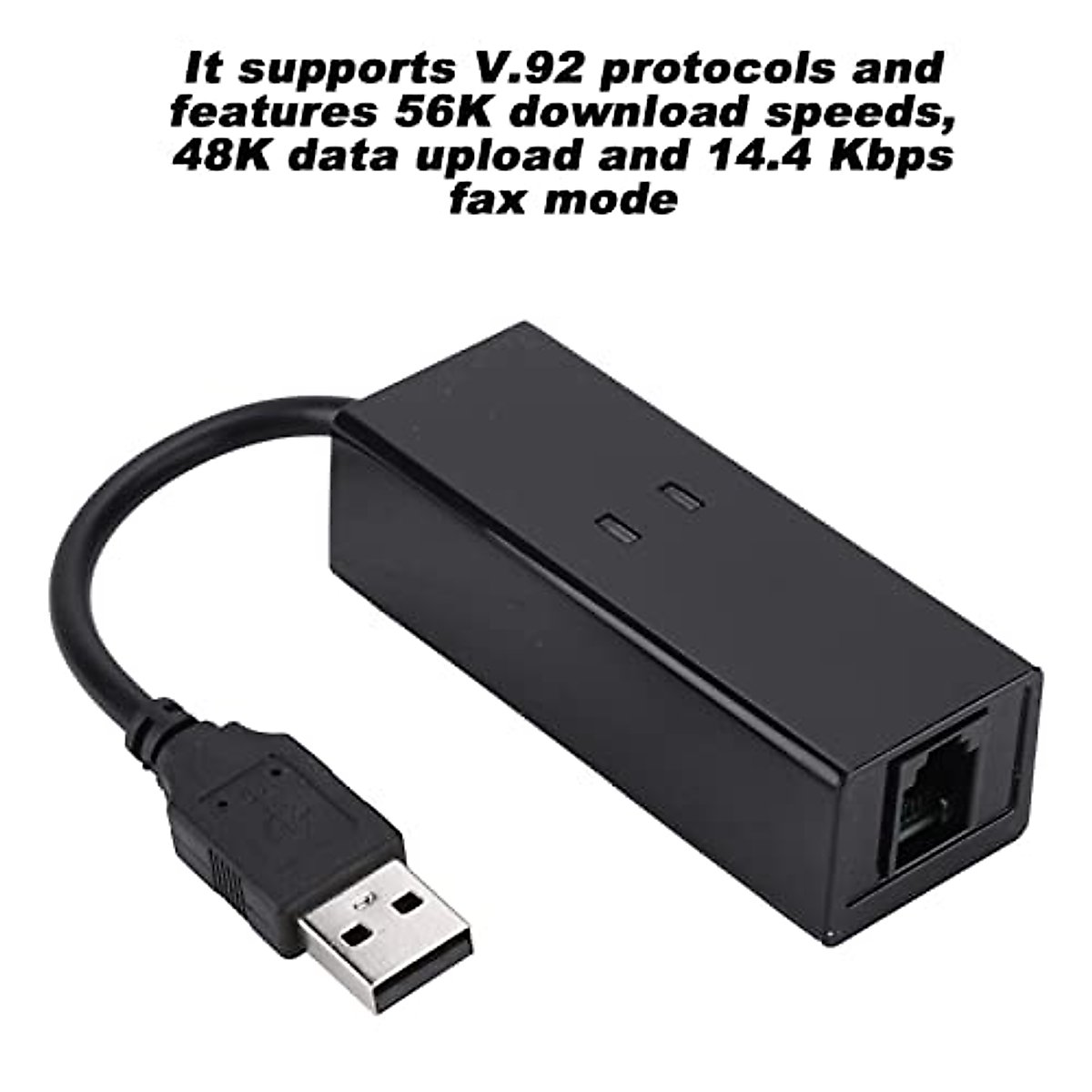 USB2.0 56K External Dial Up Fax Data Modem, V.92 Voice Fax Data Modem Dongle Adapter, for Windows 98, for Win SE, for Win 2000, for Win XP, for Win Vista, for Win 7