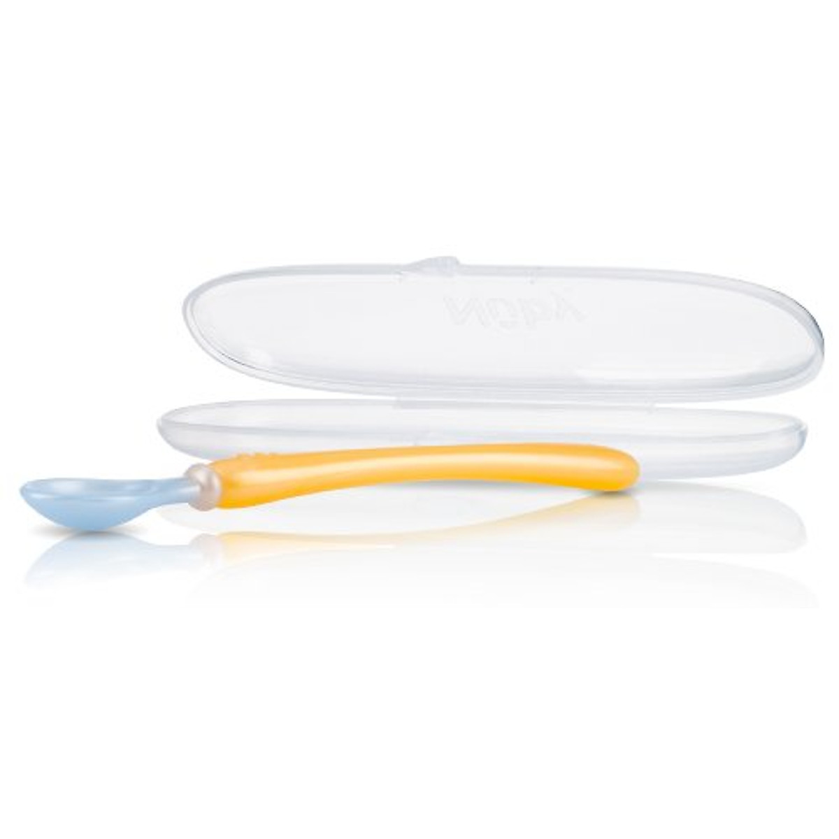 Nuby 3-Pack Easy Go Spoons and Travel Case, Colors May Vary, 9 Months Plus