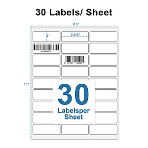 INJINEO 1" x 2-5/8" Crystal Clear Address Labels, Shipping Address Labels for Laser Printers, Mailing Labels Compatible with 5600, 8660, 15600, 18660, Easy to Peel (750 Labels, 25 Sheets)