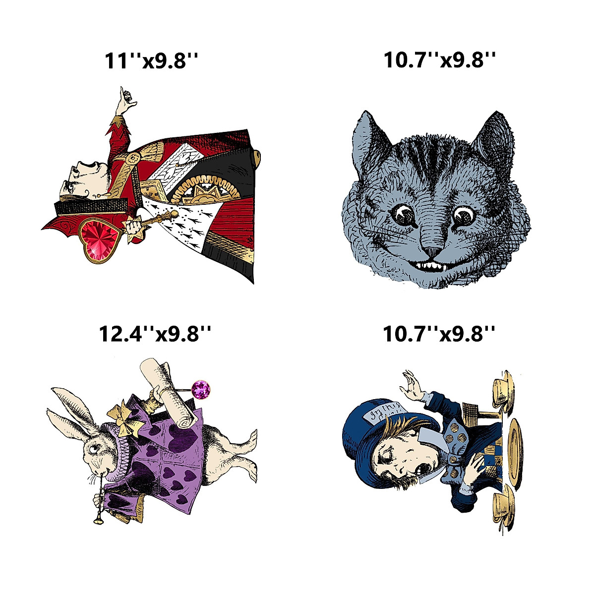 Alice in Wonderland Decor Tea Party Decoration Cardboard Cutouts 10 PCS Double Sided Laminated