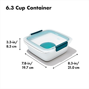OXO Good Grips Prep & Go 6.3 Cups Salad Container | Leakproof Food Storage | Ideal for separating proteins and greens | BPA Free | Microwave Safe | Dishwasher Safe | Freezer Safe | Stain Resistant