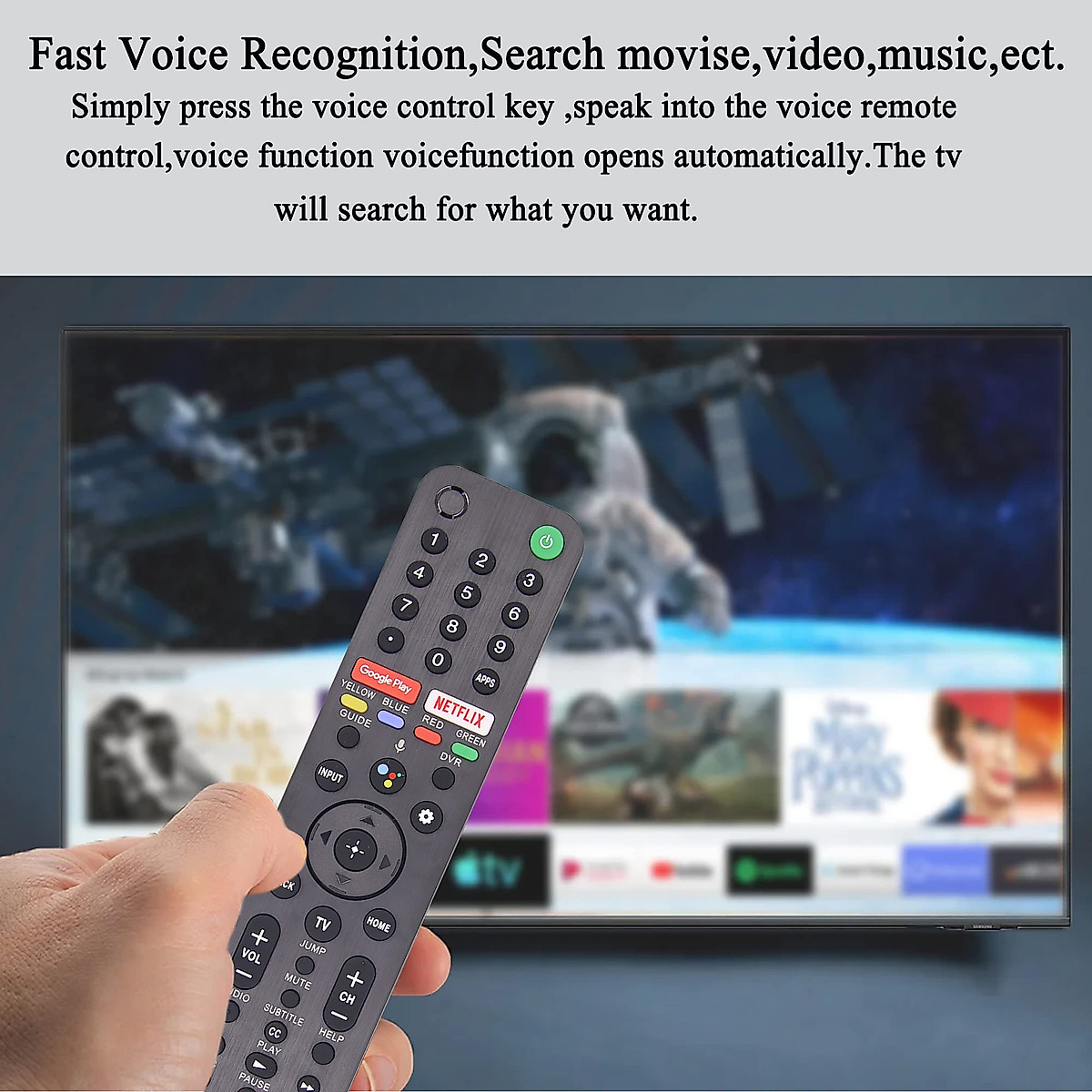 MYHGRC RMF-TX500U Voice Remote Control fit for Sony Smart TV Replacement Sony Voice Remote for All Sony Bravia LED OLED LCD 4K UHD HDTV HDR TV, with Google Play Netflix Button …
