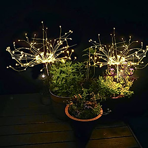 Anordsem Solar Outdoor Lights Garden Decorative-Waterproof Solar Watering Can with Lights and Solar Firework Lights for Yard Lawn Patio Pathway Courtyard Party Decorations Gardening Gifts