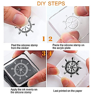 Blessing Words Flowers Leaves Clear Stamps for Card Making Decoration DIY Scrapbooking, Transparent Rubber Seal Stamps for Photo Card Album Crafting Supplies.