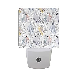JSTEL Halloween Ghost Night Lights Plug into Wall Decorative Dusk to Dawn,Halloween Night Light Plug in,LED Nightlights for Bedroom Bathroom Kitchen Hallway Stairs